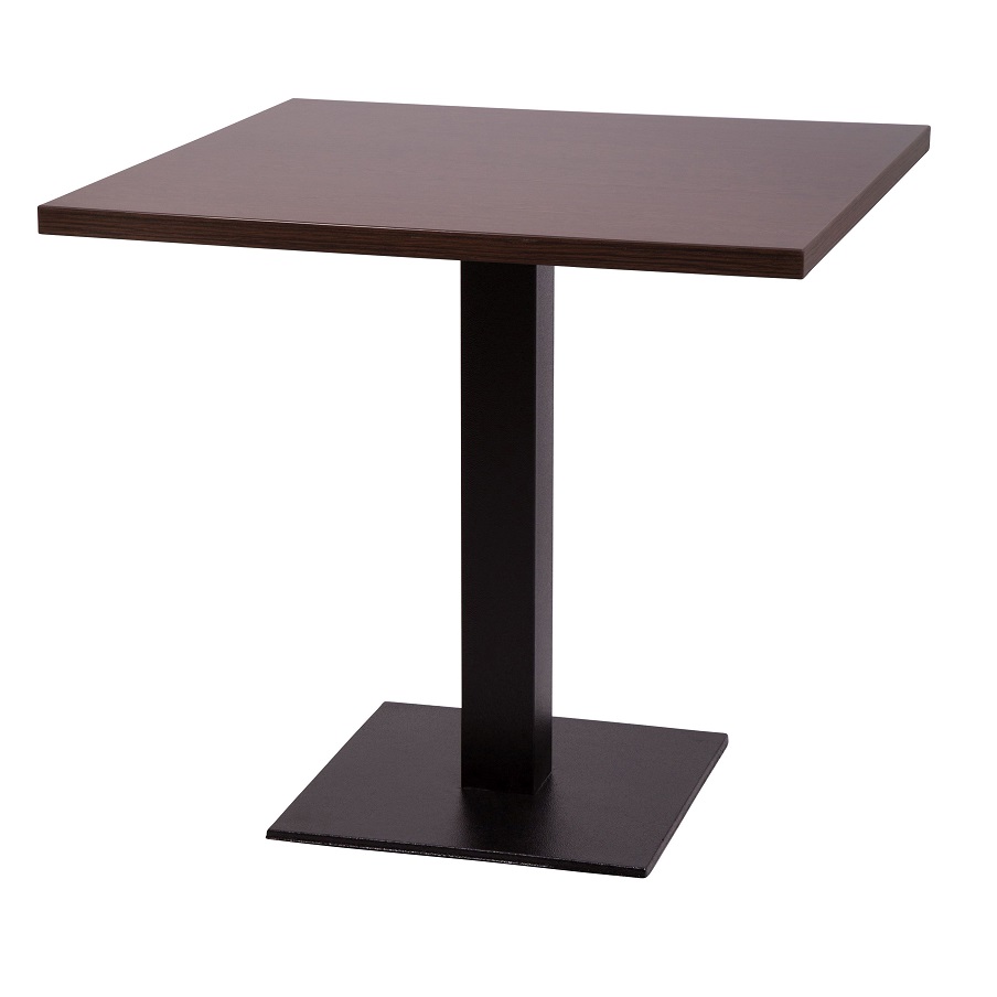 ROMA Square Base Cafe Table with Square or Round MFC Top | Alpha Furniture