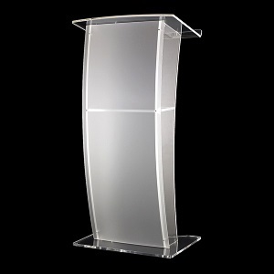 Curved Acrylic Perspex Lectern | Alpha Furniture